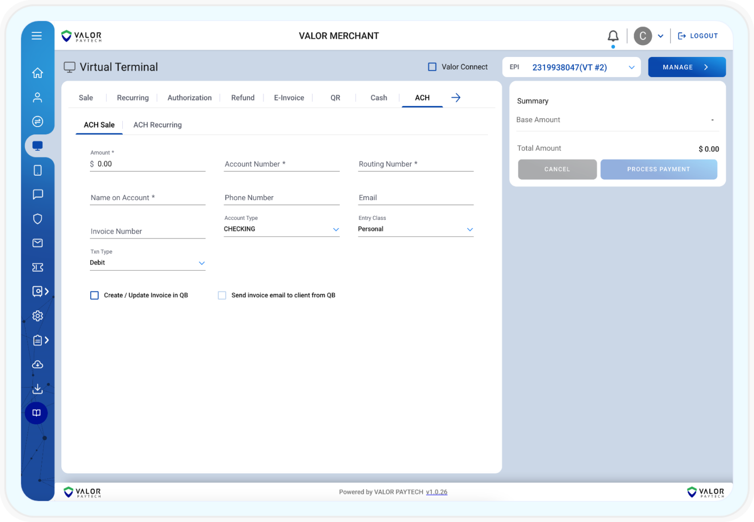 Valor ACH - Valor PayTech